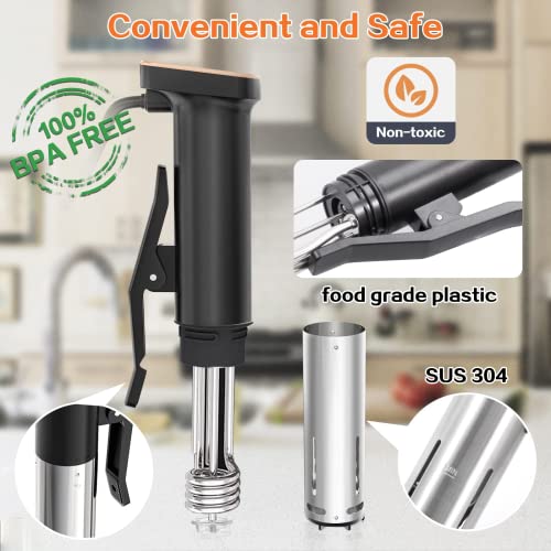 OOIIOR Sous Vide Machine, Sous Vide Cooker 1100W, Fast-Heating Immersion Circulator with Accurate Temperature and Time Control, Low Noise, IPX7 Waterproof