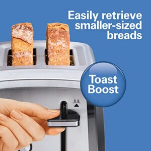 Hamilton Beach 2 Slice Toaster with Extra-Wide Slots, Bagel Setting, Toast Boost, Slide-Out Crumb Tray, Auto-Shutoff & Cancel Button, Defrost Function, Stainless Steel (22794)