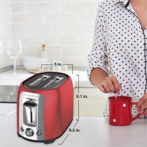 BLACK+DECKER 2-Slice Toaster, Red, TR1278RM