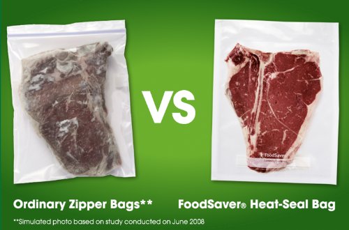 FoodSaver Vacuum Sealer Bags for Extra Large Items, Rolls for Custom Fit Airtight Food Storage and Sous Vide, 11" x 16' (Pack of 2)