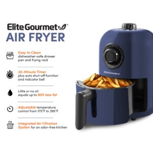 Elite Gourmet EAF1121BG Personal 1.1 Qt. Compact Space Saving Electric Hot Air Fryer Oil-Less Healthy Cooker, Timer & Temperature Controls, 1000W