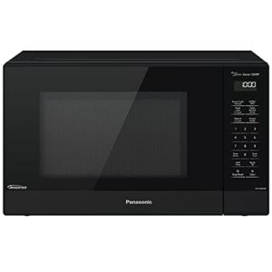 panasonic nn-sn65kb microwave oven with inverter technology 1200w, 1.2 cu.ft. small genius sensor one-touch cooking, popcorn button, turbo defrost-nn-sn65kb (black)