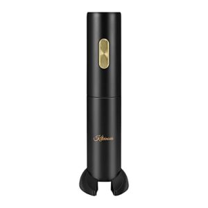 kitvinous electric wine opener battery operated, automatic wine bottle opener, portable corkscrew with foil cutter, black