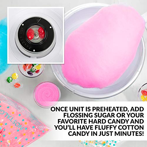 Nostalgia Classic Countertop Cotton Candy Machine, Retro Vintage Candy Maker Includes 2 Reusable Cones & Scoop, Aqua