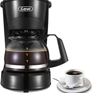 Gevi 4 Cups Small Coffee Maker, Compact Coffee Machine with Reusable Filter, Warming Plate and Coffee Pot for Home and Office