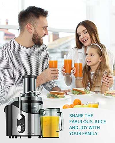 Ultrean Juicer Machine, 800w Juicer with Big Mouth 3” Feed Chute, Dual Speeds Centrifugal Juice Maker for Fruits and Veggies, Easy to Clean and BPA Free