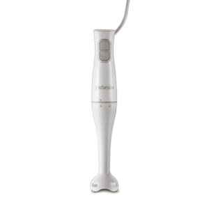 proctor silex electric immersion hand blender with detachable dishwasher safe handheld blending stick, 2-speeds, 150 watts, white (59739)