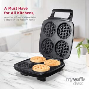 mywaffle Classic Waffle & Chaffle Maker - For Breakfast, Churro, Keto, Belgian and Dessert Waffles - Non-Stick Surface, Extra Deep Plates and Easy to Clean, Perfect for Individuals and Families