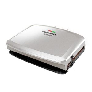 george foreman 5-serving removable plate electric indoor grill and panini press - white gold with bronze plates