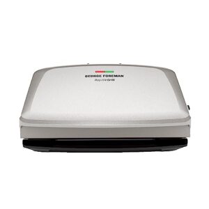 George Foreman 5-Serving Removable Plate Electric Indoor Grill and Panini Press - White Gold with Bronze Plates