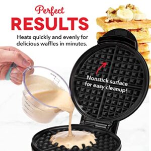 DASH Express 8” Waffle Maker for Waffles, Paninis, Hash Browns + other Breakfast, Lunch, or Snacks, with Easy to Clean, Non-Stick Cooking Surfaces - Black