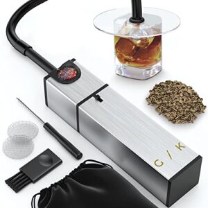 cocktail smoker kit - drink smoker | whiskey smoker kit | smoke meat, drink & food indoor infuser gift | old fashioned smoker kit | includes wood chips | bourbon smoker kit