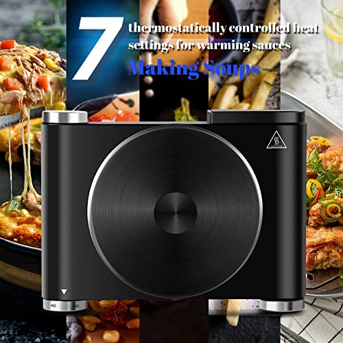 Cusimax Hot Plate Electric Burner Single Burner Cast Iron hot plates for cooking Portable Burner 1500W with Adjustable Temperature Control Stainless Steel Non-Slip Rubber Feet, Upgraded Version