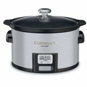 cuisinart psc-350 3-1/2-quart programmable slow cooker, silver, 9-1/2 in h x 9.1 in w x 12.67 in l