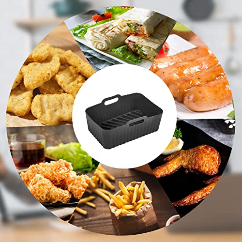 2Pcs Air Fryer Silicone Liners for Ninja Dual Air Fryer, Non-Stick Air Fryer Basket Accessories for Ninja DZ201/ DZ401 8-10 QT, Reusable Silicone Air Fryer Liners for Ninja Foodi