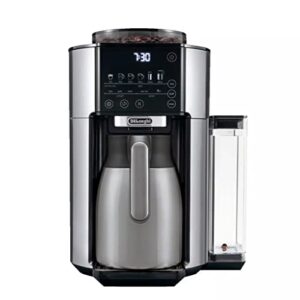 de'longhi truebrew drip coffee maker, built in grinder, single serve, 8 oz to 24 oz with 40 oz carafe, hot or iced coffee, stainless,cam51035m