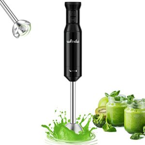 wancle immersion blender | stick blender | hand blender 500w with turbo mode - stainless steel blades for smoothies, sauces, soups (single)