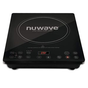 nuwave pro chef induction cooktop, nsf-certified, commercial-grade, portable, powerful 1800w, large 8” heating coil, 94 temp settings 100°f - 575°f in 5°f, shatter-proof ceramic glass surface