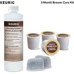 Keurig 3-Month Brewer Maintenance Kit, 7 Count & Travel Mug Fits K-Cup Pod Coffee Maker, 1 Count (Pack of 1), Stainless Steel