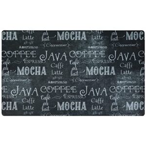 Drymate Coffee Maker Mat, (Coffee Station Bar Accessory) Protects Kitchen Countertops From Spills, Stains & Scratches, Absorbent, Waterproof, Washable (USA Made) (12” x 20”) (Java Chalkboard)