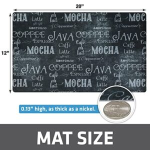 Drymate Coffee Maker Mat, (Coffee Station Bar Accessory) Protects Kitchen Countertops From Spills, Stains & Scratches, Absorbent, Waterproof, Washable (USA Made) (12” x 20”) (Java Chalkboard)