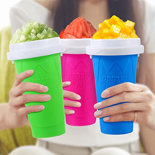 Slushie Maker Cup Magic Quick Frozen Smoothies Cup, Cooling Cup, Homemade Milkshake Maker DIY for Family (Blue)