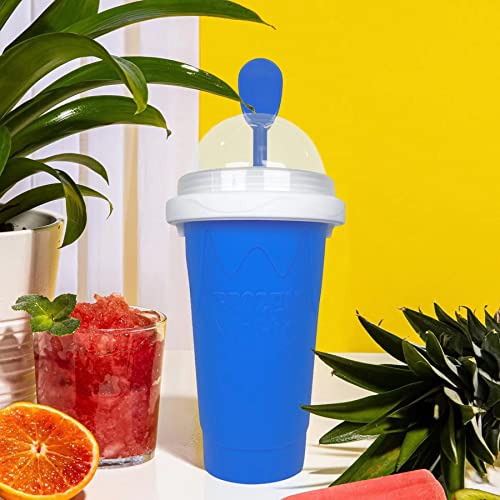 Slushie Maker Cup Magic Quick Frozen Smoothies Cup, Cooling Cup, Homemade Milkshake Maker DIY for Family (Blue)