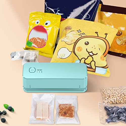 FEPPO Bag Sealer, Mini Bag Sealer 3000mAh Rechargeable Quick Heat Sealer with 3 Sealing Gear & 3.93" Heating Strip, Food Sealing Machine Kitchen Gadgets For Chip Bags Plastic Bags Mylar Bags