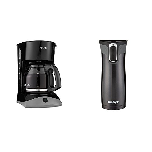 Mr. Coffee 12-Cup SK13 Manual Coffeemaker & Insulated Travel Mug