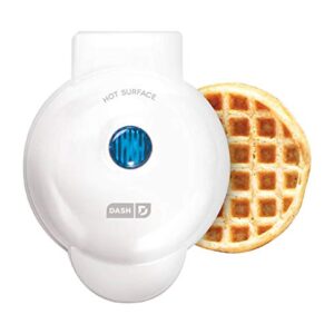 Dash DMW001WH Machine Mini waffle maker, 4 inch, White & DCB001MW Wonderful Mini Waffles Recipe Book with Gluten, Vegan, Paleo, Dairy + Nut Free Options, Over 80+ Easy to Follow Guides, Cookbook