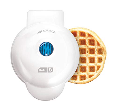 Dash DMW001WH Machine Mini waffle maker, 4 inch, White & DCB001MW Wonderful Mini Waffles Recipe Book with Gluten, Vegan, Paleo, Dairy + Nut Free Options, Over 80+ Easy to Follow Guides, Cookbook