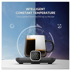 ikago Smart Mug Warmer & Mug Set - Upgraded Coffee Warmer, 1°F Precise Temperature Control Mug Warmer for Desk, Heated Coffee Mug with Auto Shut Off, Birthday Gifts for Women and Men