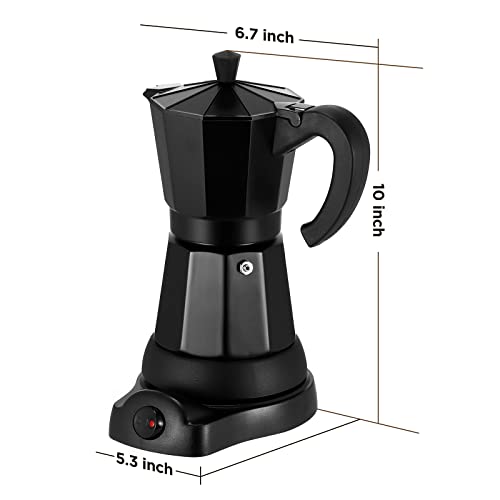 SHANGSKY Coffee Pot Electric Coffe Maker 6 Cup, Espresso Coffee Maker Cafeteras Electricas Italian Coffee Pot Espresso Makers Portable Aluminum Electric Mocha Pot Electric Moka Makers