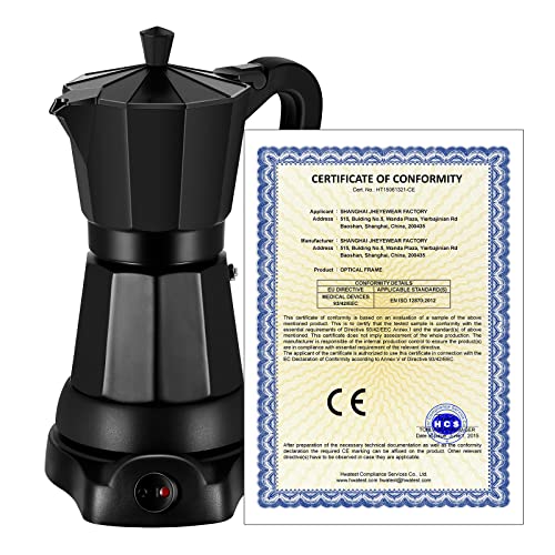 SHANGSKY Coffee Pot Electric Coffe Maker 6 Cup, Espresso Coffee Maker Cafeteras Electricas Italian Coffee Pot Espresso Makers Portable Aluminum Electric Mocha Pot Electric Moka Makers