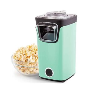 dash turbo pop popcorn maker with measuring cup to portion popping corn kernels + melt butter, 8 cup popcorn machine - aqua