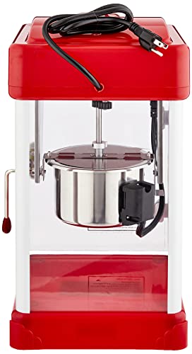 Great Northern Popcorn Company Pop Pup Countertop Popcorn Machine – Tabletop Popper Makes 1 Gallon – 2.5-Ounce Kettle, Catch Tray Warming Light & Scoop, Red (6074)