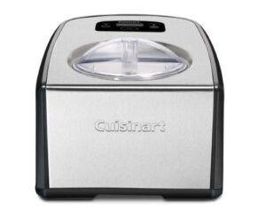 cuisinart ice-100 1.5-quart ice cream and gelato maker, fully automatic with a commercial quality compressor and 2-paddles, 10-minute keep cool feature, black and stainless steel