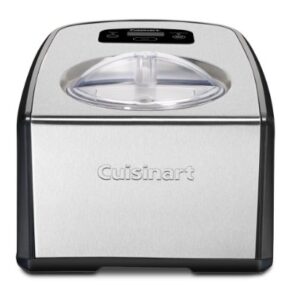 Cuisinart ICE-100 1.5-Quart Ice Cream and Gelato Maker, Fully Automatic with a Commercial Quality Compressor and 2-Paddles, 10-Minute Keep Cool Feature, Black and Stainless Steel