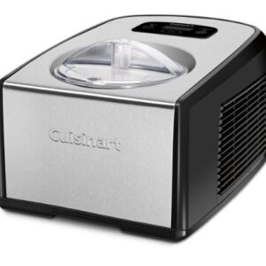 Cuisinart ICE-100 1.5-Quart Ice Cream and Gelato Maker, Fully Automatic with a Commercial Quality Compressor and 2-Paddles, 10-Minute Keep Cool Feature, Black and Stainless Steel