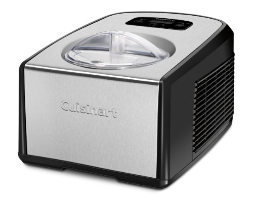 Cuisinart ICE-100 1.5-Quart Ice Cream and Gelato Maker, Fully Automatic with a Commercial Quality Compressor and 2-Paddles, 10-Minute Keep Cool Feature, Black and Stainless Steel