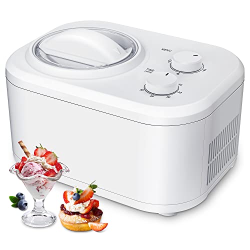 COWSAR Fully Automatic Ice Cream Maker with Built-in Compressor,Fruit Yogurt Machine Pre-freezing is No Needed,Removable Ice Cream Bowl, Easy Clean (CH-IC3910-2)