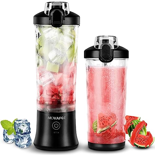 Portable Blender, 600ML Personal Blender for Shakes and Smoothies Mini Blender USB Rechargeable, Two Blend Modes, 20 oz Handheld Blender with 6 Ultra-sharp Blades for Travel, Office and Sports