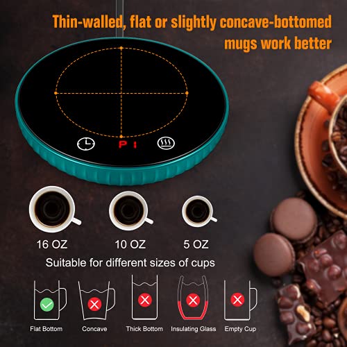 Coffee Mug Warmer, Candle Warmer with Auto Shut Off & 2-Temp Settings & 12-Hour Timer, Mug Warmer for Coffee, Beverage, Candle, Milk, Tea (No Cup)