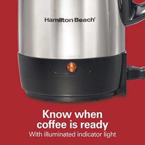 Hamilton Beach 12 Cup Electric Percolator Coffee Maker, Stainless Steel, Quick Brew, Easy Pour Spout (40616R)