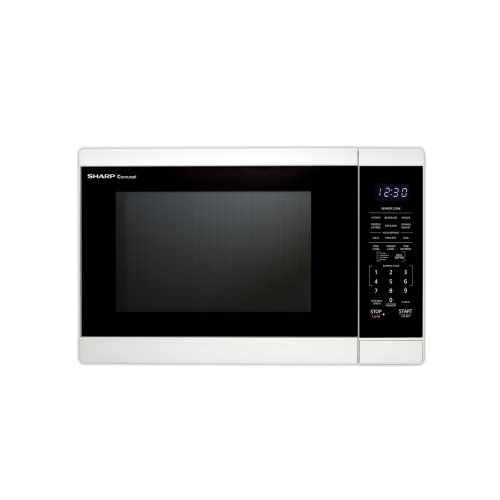 SHARP ZSMC1461HW Oven with Removable 12.4" Carousel Turntable, 1.4 Cubic Feet, 1100 Watt Countertop Microwave, CuFt, White