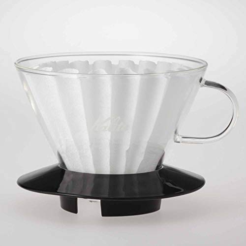 Kalita Wave Pour Over Coffee Dripper, Size 185​, Makes 16-26oz, Single Cup Maker & Wave Paper Coffee Filters I Larger Size 185 I 100 Count I Specially Pour Over Dripper I Made in Japan, Large, White