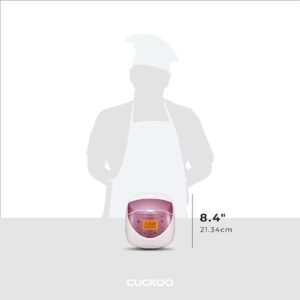 CUCKOO CR-0631F | 6-Cup (Uncooked) Micom Rice Cooker | 8 Menu Options: White Rice, Brown Rice & More, Nonstick Inner Pot, Made in Korea | White/Pink