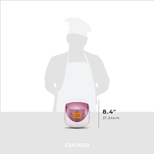 CUCKOO CR-0631F | 6-Cup (Uncooked) Micom Rice Cooker | 8 Menu Options: White Rice, Brown Rice & More, Nonstick Inner Pot, Made in Korea | White/Pink