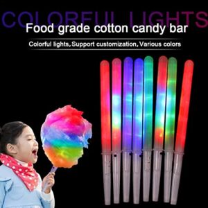 Hulzogul Glow Sticks, Cotton Candy Cones Colorful Glowing Cotton Candy Sticks, for Bracelets, Children, Party, Festival, Camping, Night Hiking