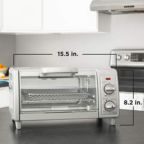 BLACK+DECKER 4-Slice Toaster Oven with Air Fry Technology, TO1785SGC, Gray